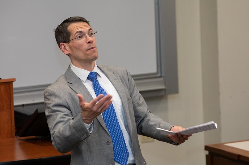 Visiting scholar Shon Hiatt presents a seminar on the interactions of ...